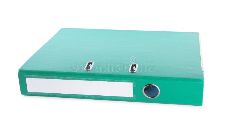 One Green Office Folder Isolated on White Stock Image - Image of green ...