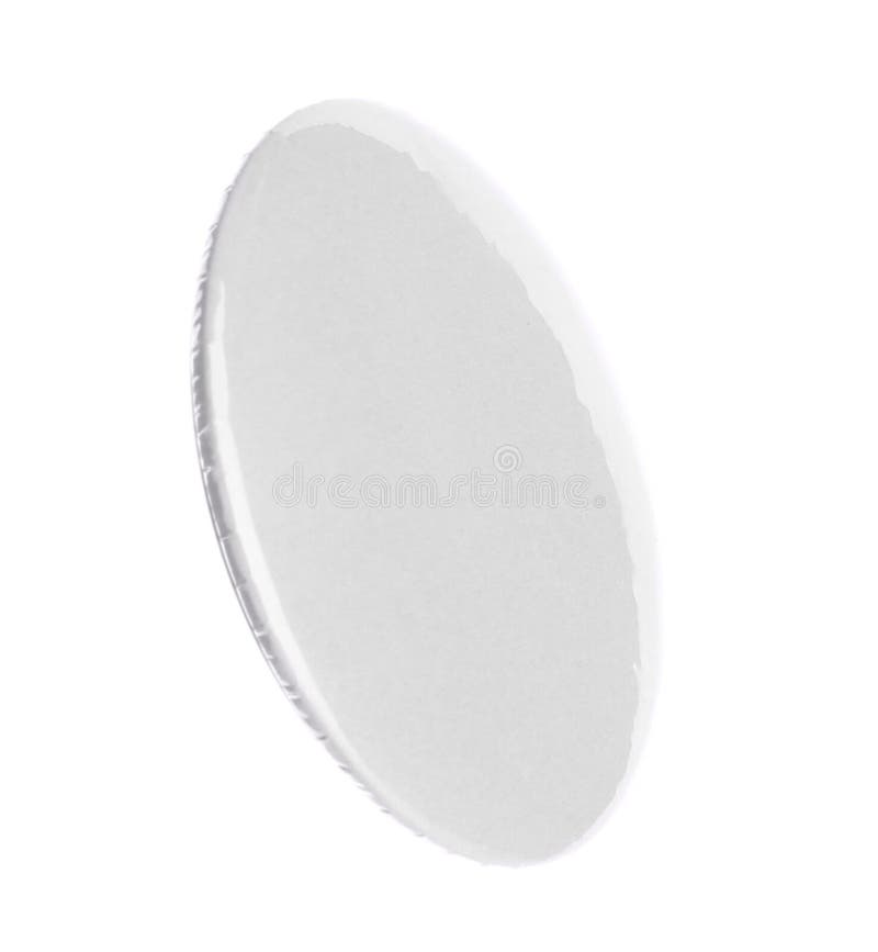 One Grey Button Badge Isolated on White Stock Photo - Image of ...