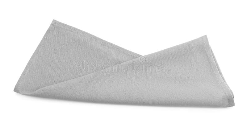 One Grey Kitchen Napkin Isolated on White Stock Image - Image of design ...