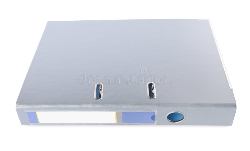 One Grey Office Folder Isolated on White Stock Image - Image of ...