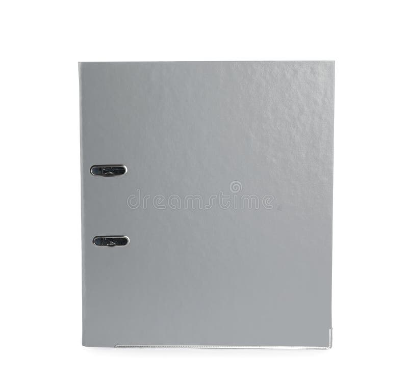 One Grey Office Folder Isolated on White Stock Photo - Image of ...
