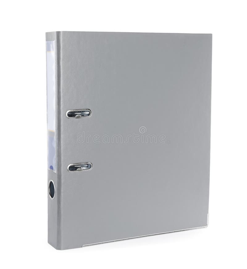 One Grey Office Folder Isolated on White Stock Image - Image of folder ...