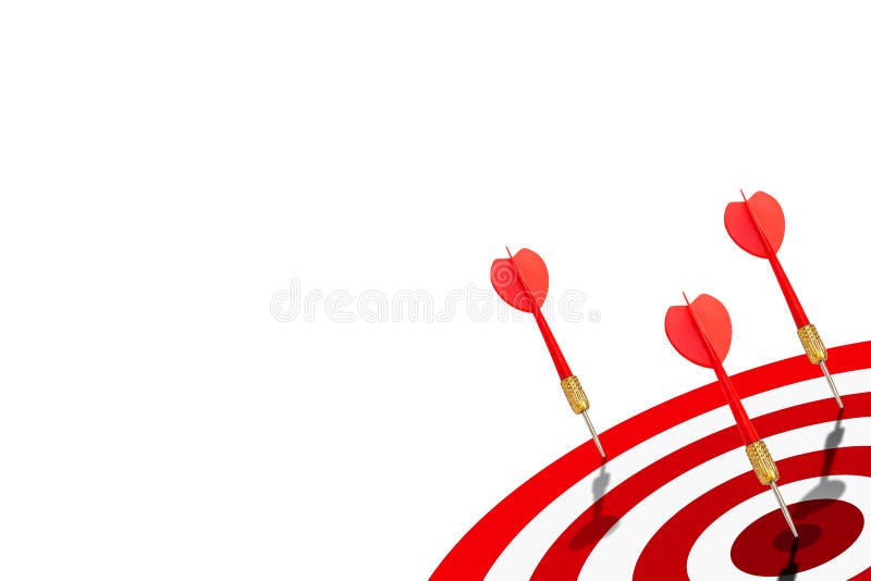 One of Group Red Darts Hit Target on Dartboard. Stock Illustration ...