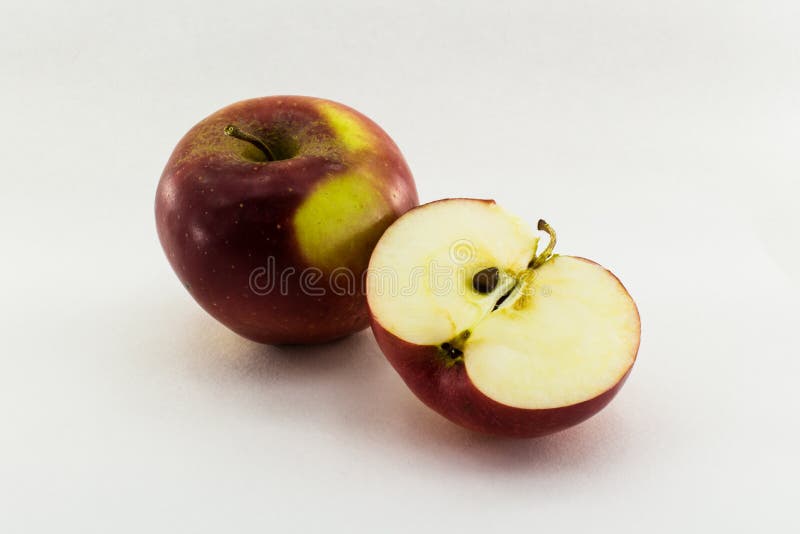 One and a Half Apple on White Background Stock Photo - Image of apples ...
