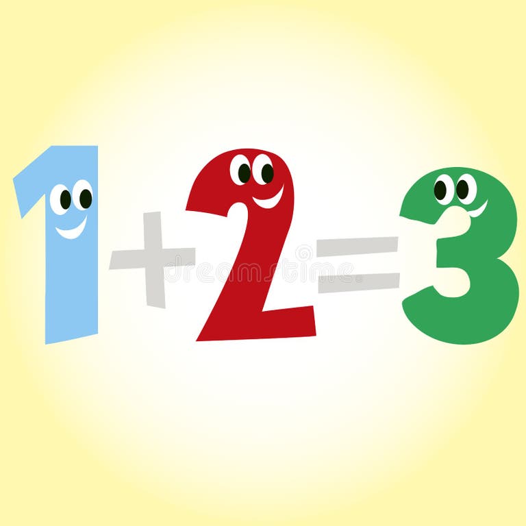 One Half Numbers One and Two Stock Vector - Illustration of four ...