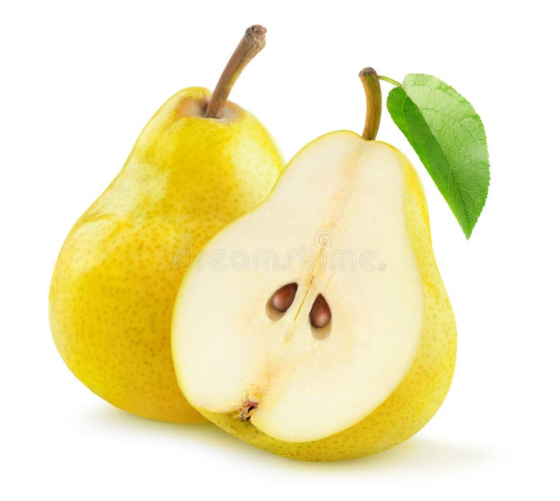 One and a Half Yellow Pear Isolated on White Background Stock Image ...