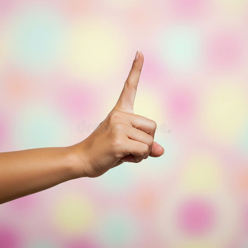 One Hand with a Closed Fist and an Open Index Finger. Number One ...