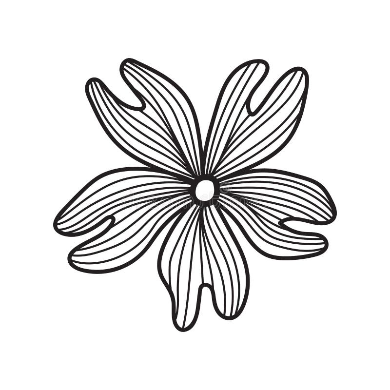 One Hand Drawn Flower in Line Art Style. Black Vector Illustration ... One Hand Drawn Flower in Line Art Style. Black Vector Illustration ...
