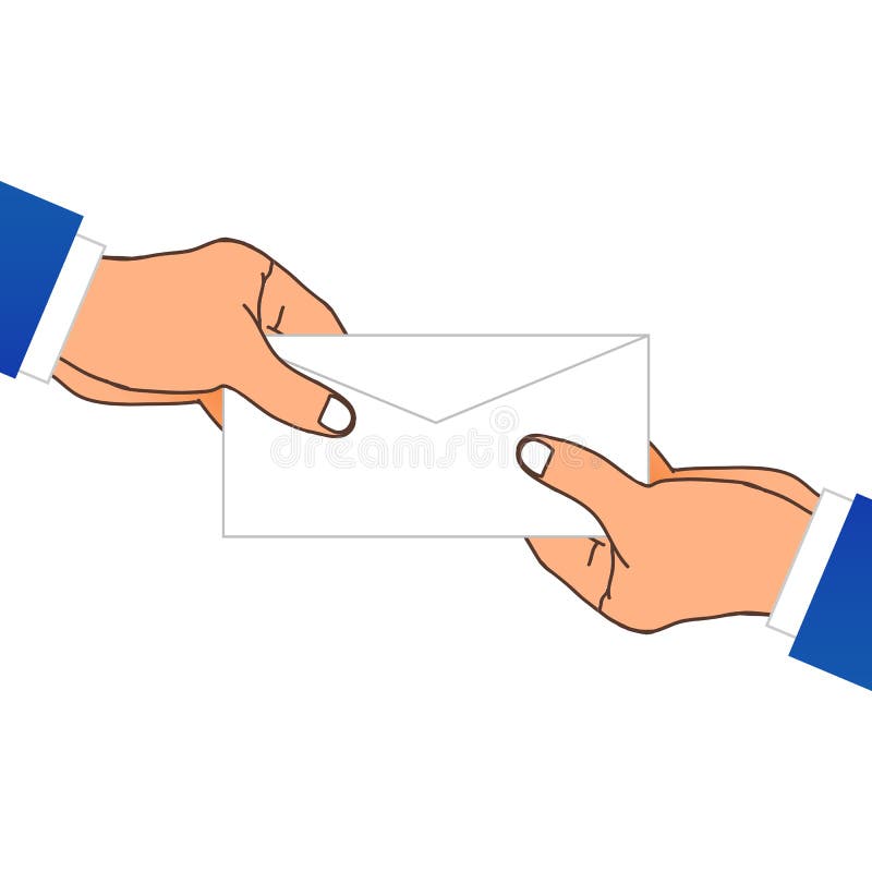 One Hand Giving a Envelope. Stock Vector - Illustration of card, giving ...