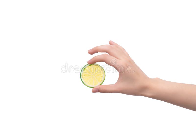 A Hand Holds a Lemon Against a White Background Stock Image - Image of ...