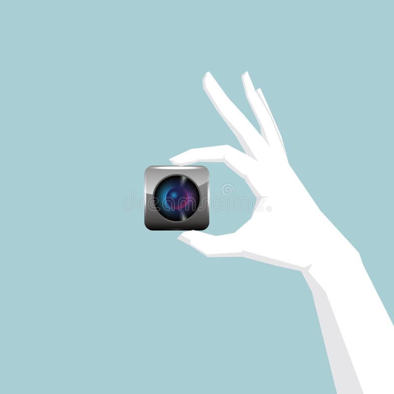 One Hand Holding Camera Icon Stock Vector - Illustration of element ...