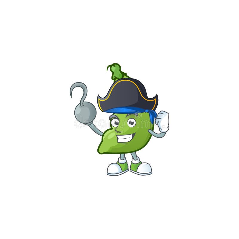 One Hand Pirate Broad Beans Cartoon Character Wearing Hat Stock Vector ...