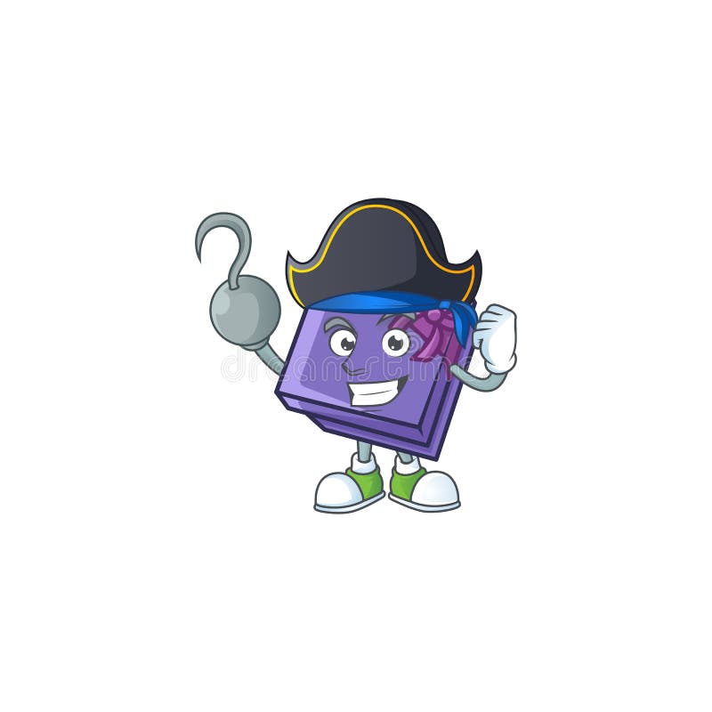 One Hand Pirate Purple Gift Box Cartoon Style Stock Vector ...