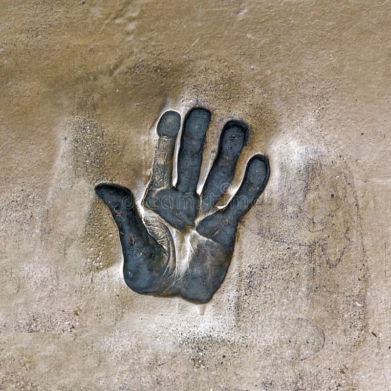 Hand Print On Cement Mortar Wall Stock Photo - Image of hand, dirty ...