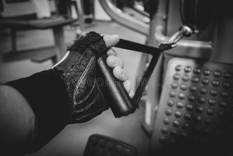 A Hand Pulls a Pulley at the Gym Stock Image - Image of exercise ...