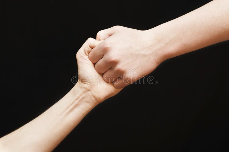 Concept of Help on a White Background. One Hand Raises Another Hand ...