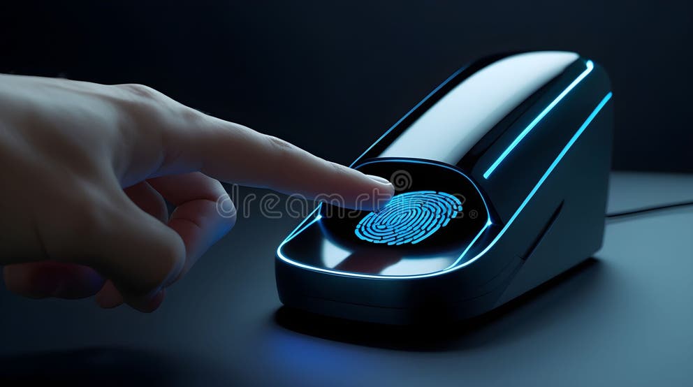 One Hand Touching Fingerprint Interface for Digital Security Stock ...