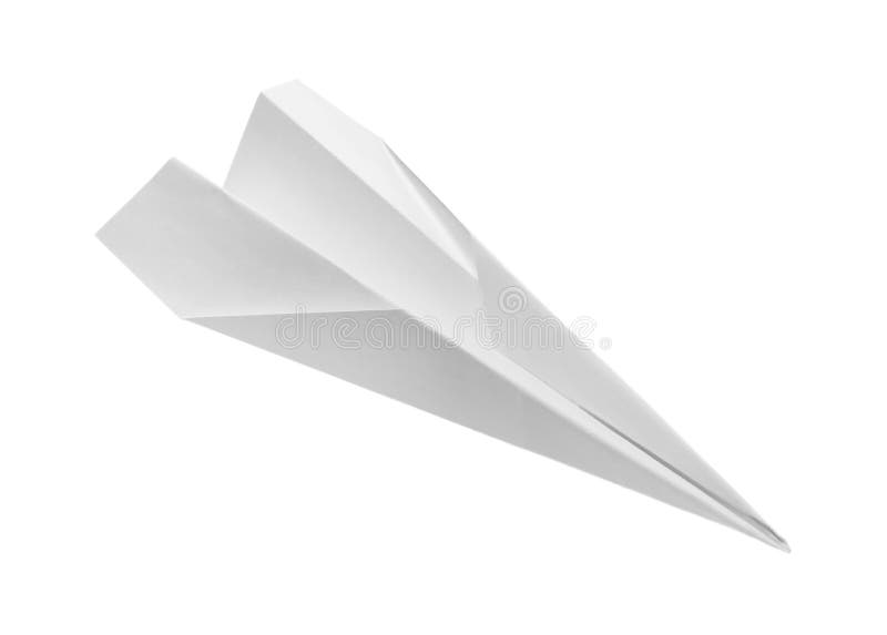 One Handmade Paper Plane Isolated on White Stock Image - Image of paper ...