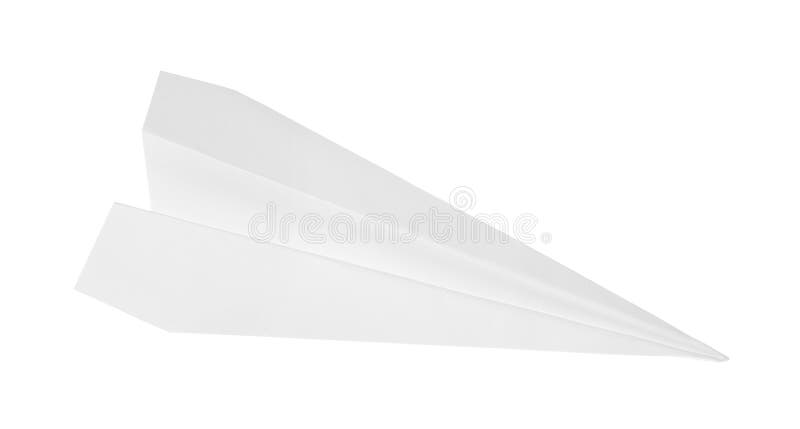 One Handmade Paper Plane Isolated on White Stock Image - Image of ...