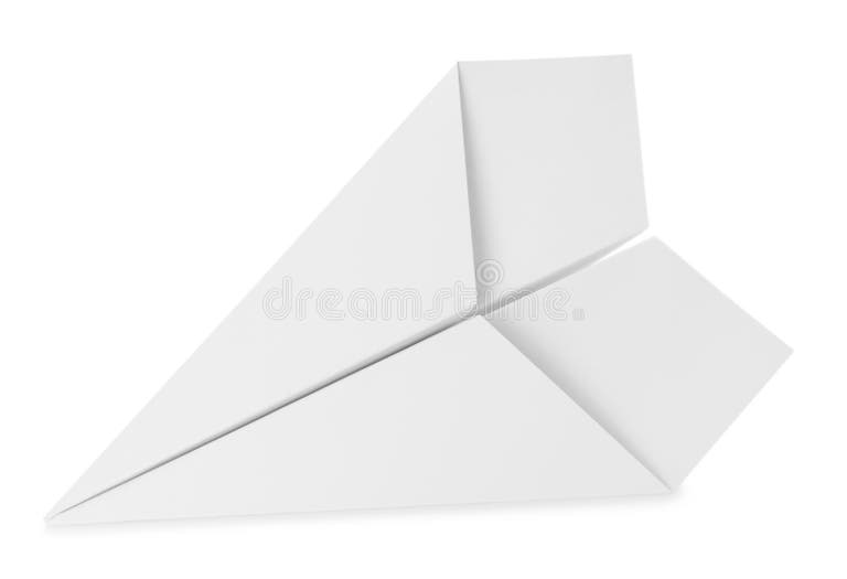 One Handmade Paper Plane Isolated on White Stock Photo - Image of ...