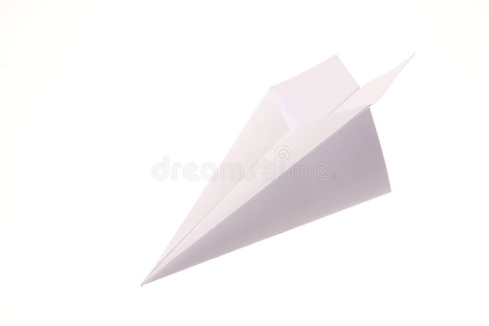 One Handmade Paper Plane Isolated on White Stock Image - Image of ...