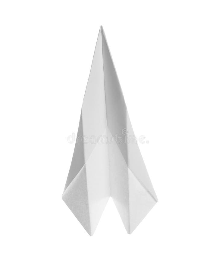 One Handmade Paper Plane Isolated on White Stock Photo - Image of craft ...