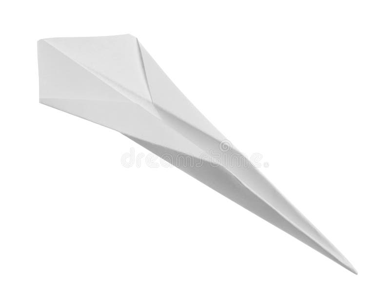 One Handmade Paper Plane Isolated on White Stock Photo - Image of color ...