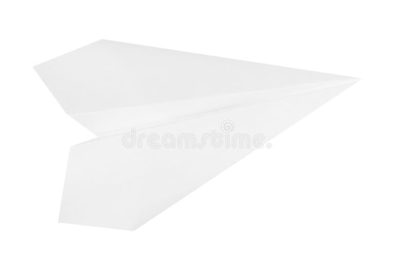 One Handmade Paper Plane Isolated on White Stock Photo - Image of ...