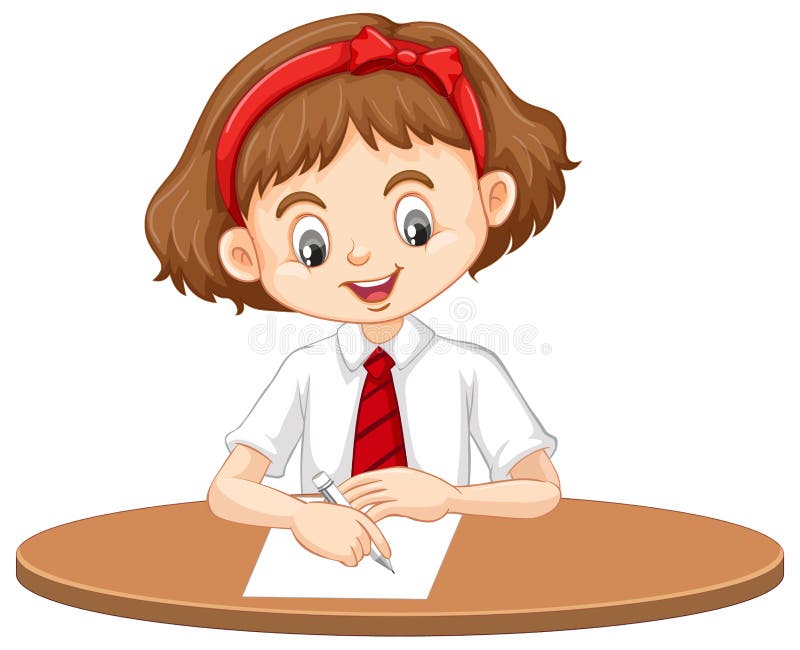 Girl Writing Stock Illustrations – 11,278 Girl Writing Stock ...