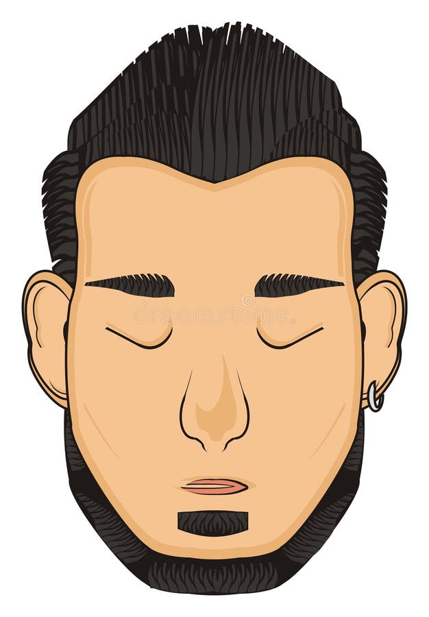 One head of men stock illustration. Illustration of ears - 91585034