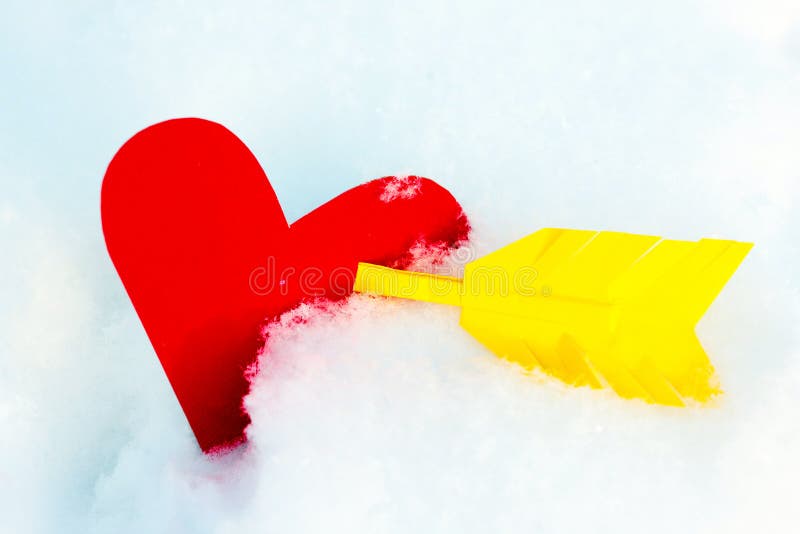 One Heart Shape with Arrow from Colored Paper Stock Image - Image of ...