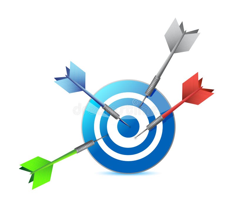 Arrow Hits Target Center Business Success Concept Stock Illustrations ...