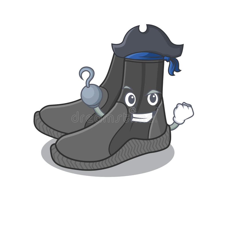 One Hook Hands Pirate Character Dive Booties Cartoon Design Stock ...