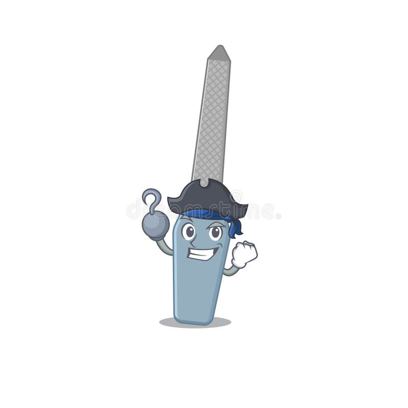 One Hook Hands Pirate Character Nail File Cartoon Design Stock Vector ...