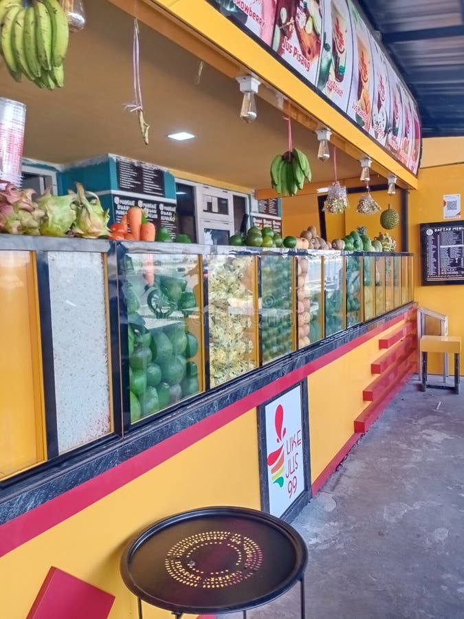 One Hot Day at the Fruit Juice Shop on the Side of the Road?? Editorial ...