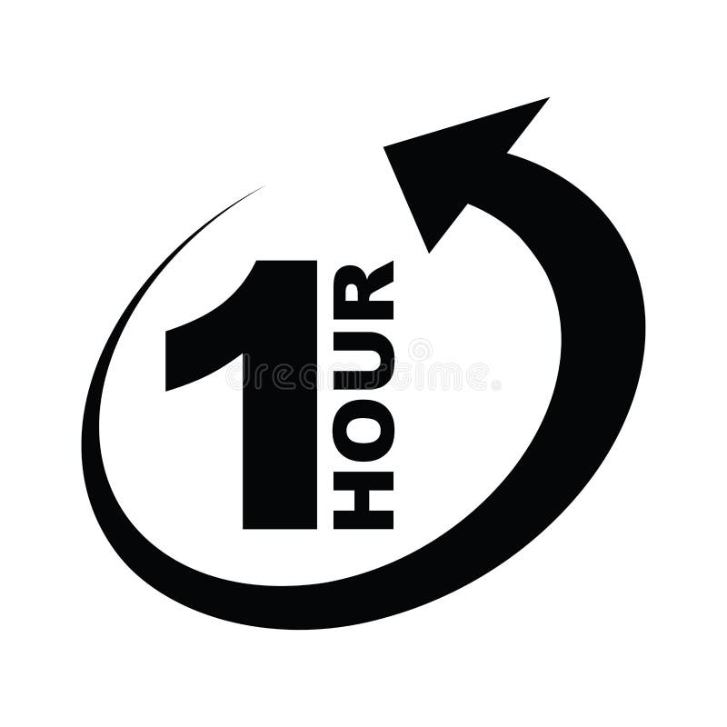 One hour arrow icon stock vector. Illustration of assistance - 136606135