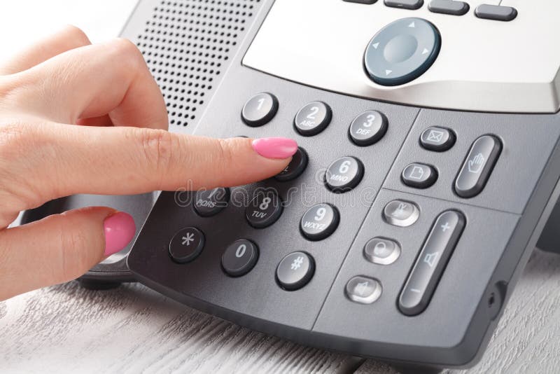 One Human Hand Pressing Key On Phone Stock Image - Image of dial ...