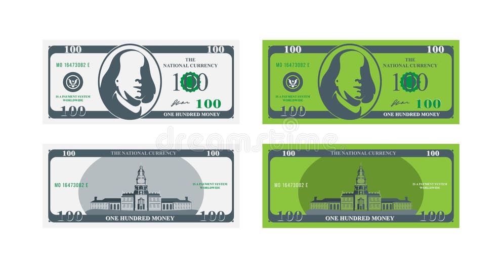 100 Dollar Bill Front Back Stock Illustrations – 36 100 Dollar Bill ...