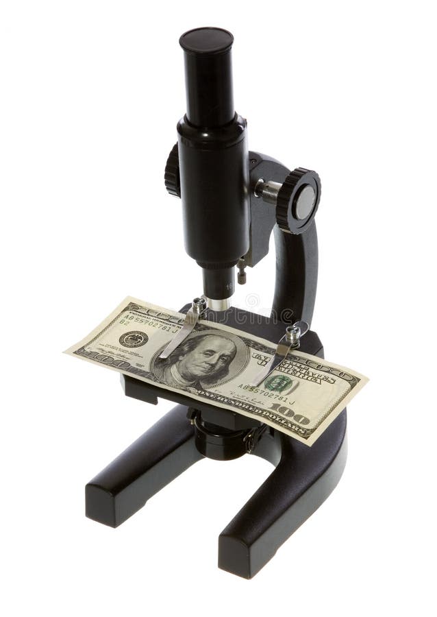 One Hundred Dollar Bill Under a Microscope Stock Photo - Image of ...