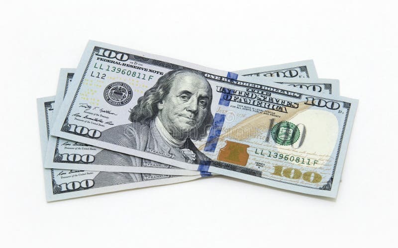 One Hundred Dollars Banknotes with Mini Model House. Stock Image ...