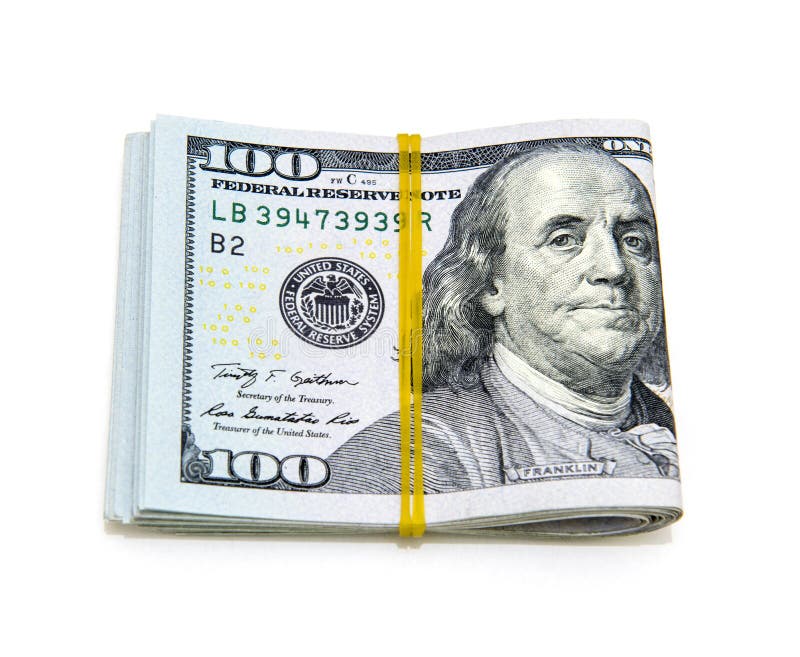 One Hundred Dollars Banknotes with Mini Model House. Stock Image ...