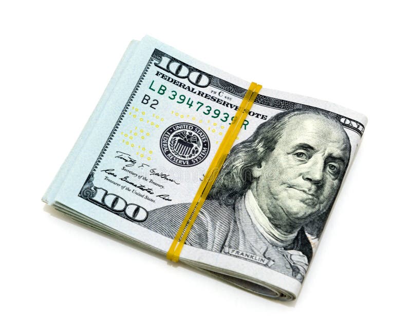 One Hundred Dollars Banknotes with Mini Model House. Stock Image ...