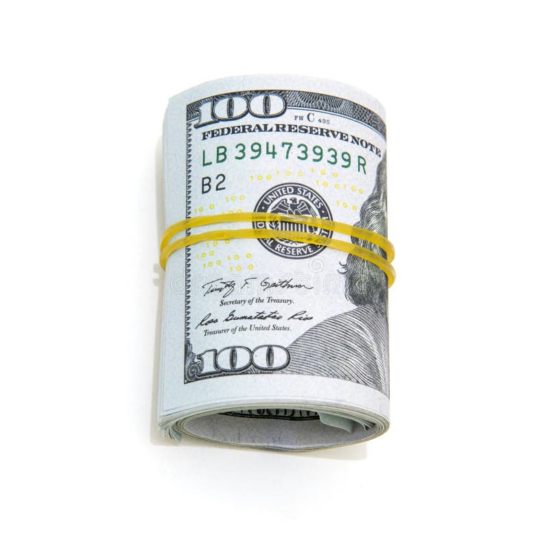 One Hundred Dollars Banknotes with Mini Model House. Stock Image ...