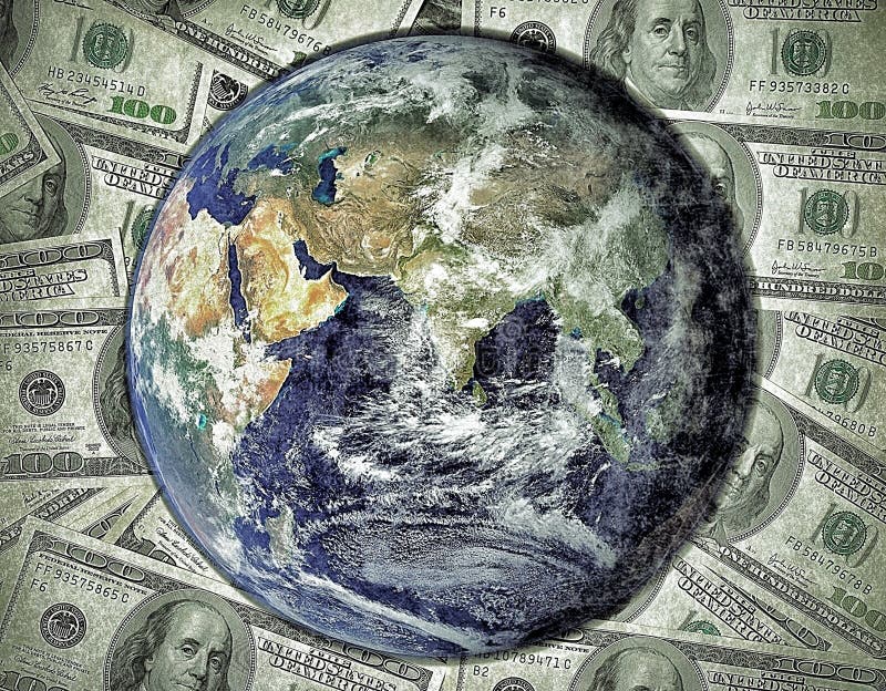 Global Economy - World Globe on Dollar Background Stock Image - Image ...