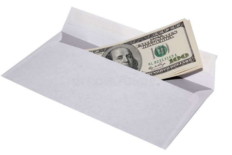 One Hundred Dollars in an Envelope Stock Image - Image of dollar ...