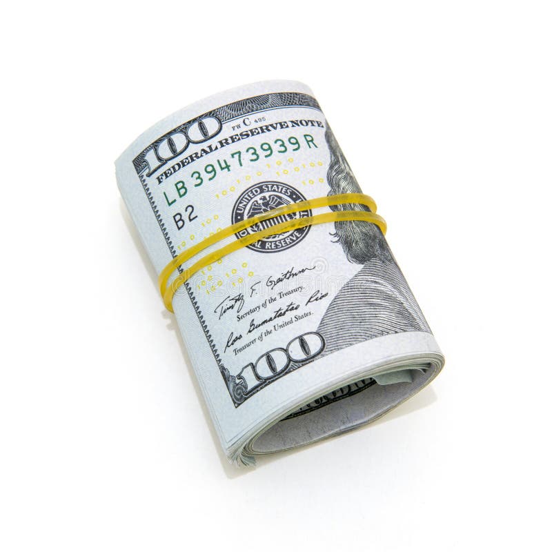 One Hundred Dollars Banknotes with Mini Model House. Stock Image ...