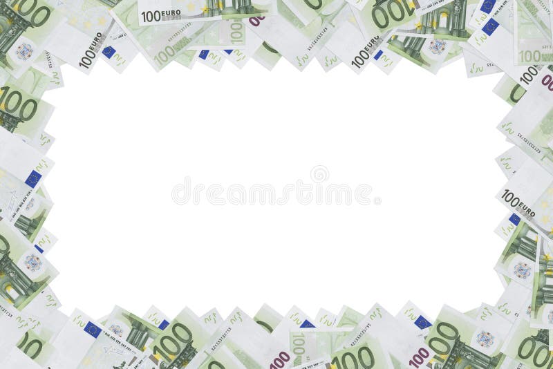 The One Hundred Euro Banknotes Used As a Frame, with Empty Space. Stock ...