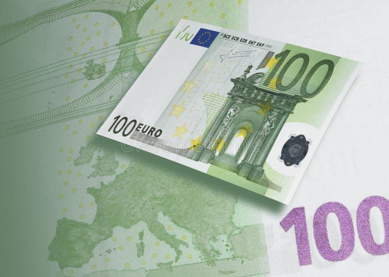 One Hundred Euro Bill Collage with Green Tone Stock Photo - Image of ...
