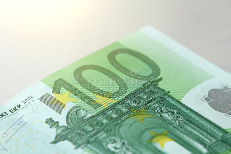 One Hundred Euro with One Note. 100 Euro Stock Image - Image of bank ...