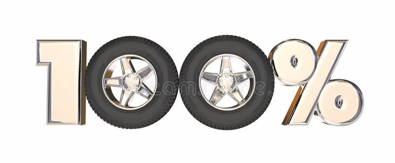 100 One Hundred Percent Number Car Wheels Stock Illustration ...